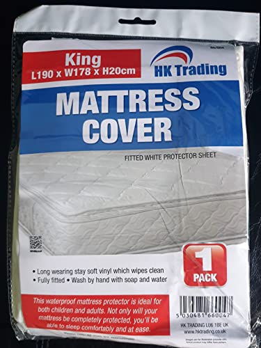 King Size Vinyl Plastic Fitted Mattress Bed Cover Sheet Protector 6820