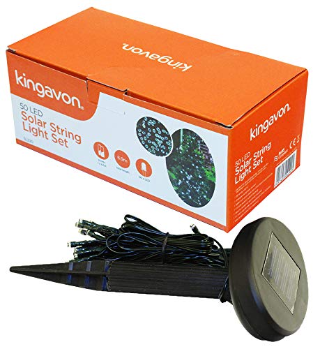 Kingavon 50 LED Solar String Light Set, Black